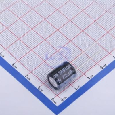 China Miniature aluminum electrolytic capacitors Man Yue Tech EKM477M1EG1BRR designed for electronic and industrial for sale
