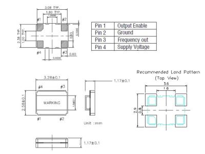 China Miniature SMD 32.768 KHz Oscillator muRata XTC4004 with Low Timing Error and Stable Frequency Output for sale