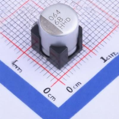 China conductive polymer hybrid aluminum electrolytic capacitor NCC HHXD500GRA680MHA0G with rated voltage range for sale