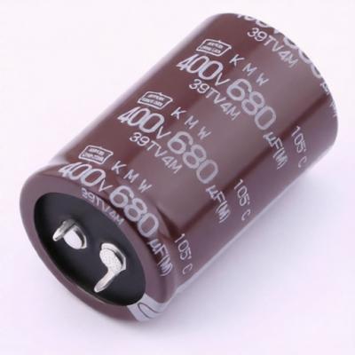 China Durable Aluminum Electrolytic Capacitor Rated 400 Volt 450 Volt Featuring NCC EKMW401VSN681MR45S Model for sale
