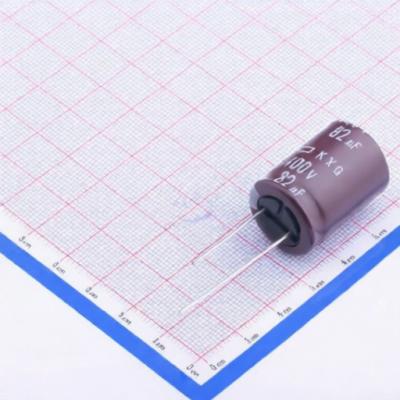 China Miniature Aluminum Electrolytic Capacitors NCC EKXG401ELL820MM25S with Brown PET Sleeve and Long Life at 105 Celsius for sale