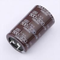 China Durable snap in aluminum electrolytic capacitor NCC ELHS501VSN331MR50S with 450 volt rating and 100 microfarad capacitance for sale