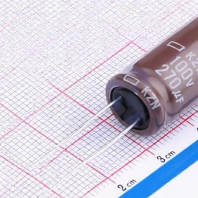 China Miniature aluminum electrolytic capacitors NCC EKZN101ELL271MK30S rated voltage range 6.3 to 100 volts DC for sale