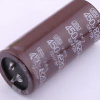 China Aluminum electrolytic capacitor rated 420 volts NCC EKMZ451VSN821MR60S with vent sleeve and RoHS2 compliance for sale
