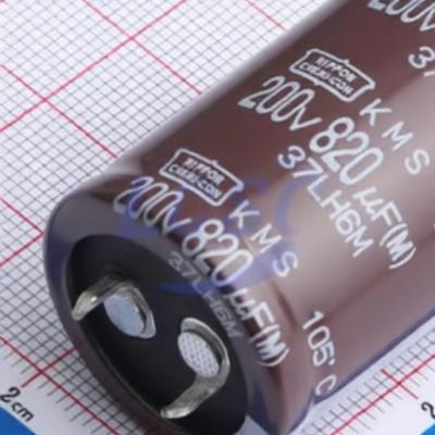 China High endurance capacitor NCC EKMS201VSN821MQ35S with 105 degrees Celsius rating and RoHS2 compliance for sale
