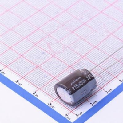 China Long life aluminum electrolytic capacitor Nichicon UPM1H221MHD6 radial lead type with RoHS and AEC Q200 compliance for sale