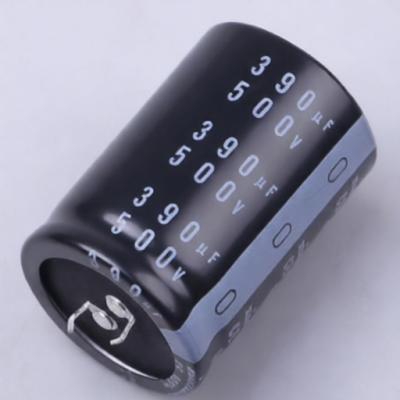 China snap in capacitor Nichicon LGX2H391MELC50 rated 500 volts for switching power supply applications for sale