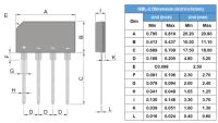 China Glass passivated bridge rectifier PANJIT GBL410 B0 10001 with 1000V voltage rating and 4A current rating for sale