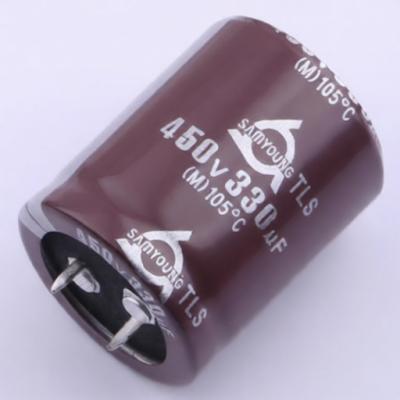 China Large Aluminum Electrolytic Capacitors SAMYOUNG TLS450V330M30*35 V for SMPS and Inverter Applications for sale