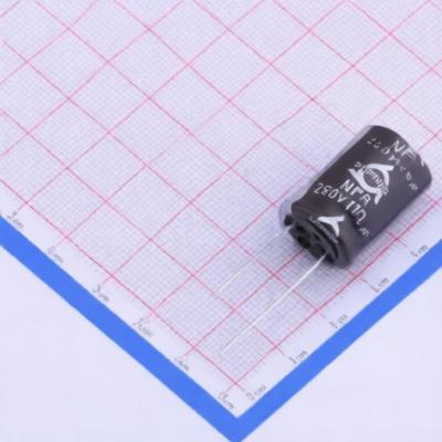 China Miniature aluminum electrolytic capacitors SAMYOUNG NFR 250V100 16*25 halogen free and RoHS compliant for sale