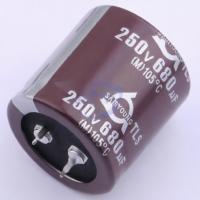 China Durable large aluminum electrolytic capacitors samyoung TLS250V680M30*30 V compliant with AEC Q200 and RoHS for sale