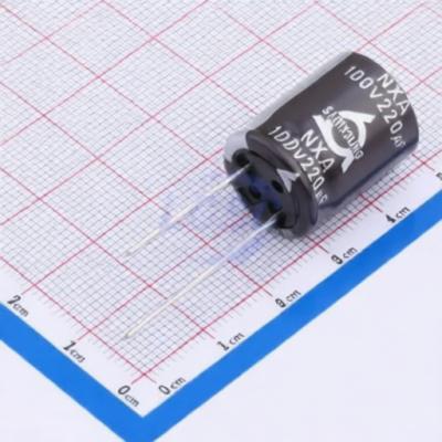 China Miniature Aluminum Electrolytic Capacitors SAMYOUNG NXA100V220M16*20 LO Ideal for IP Boards and Adaptors for sale