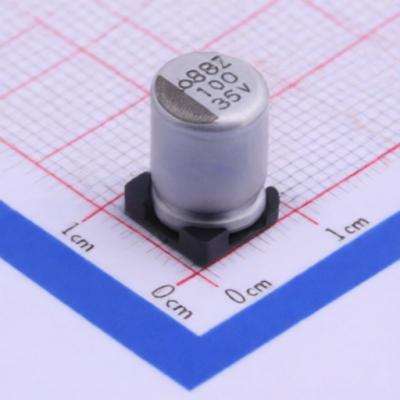 China Vertical SMD Aluminum Electrolytic Capacitor Low ESR Wide Temperature SAMYOUNG CLZ35V100M8 10 8.0TP for sale