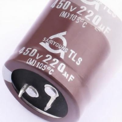 China SAMYOUNG TLS450V220M30 30 Electrolytic Capacitors with 20 Percent Capacitance Tolerance at 120 Hertz for sale