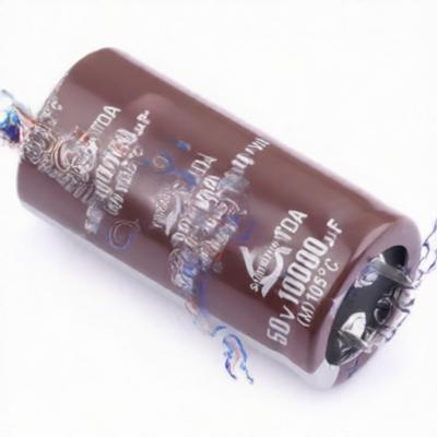 China SAMYOUNG TDA50V10000M25.4 50 V Electrolytic Capacitors Featuring Brown Sleeve and Silver Ink Marking for sale