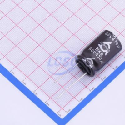 China Miniature Aluminum Electrolytic Capacitor 470uF 80 Volt 16x25 Size SAMYOUNG NXA 80V470 M 16*25 Series for sale