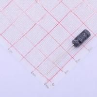 China SAMYOUNG SHL BP25V10M5 11 LO aluminum electrolytic capacitor with black sleeve and white ink marking for sale