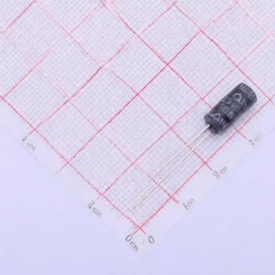China SAMYOUNG SHL BP25V10M5 11 LO aluminum electrolytic capacitor with black sleeve and white ink marking for sale