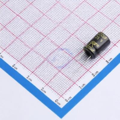 China Aluminum Electrolytic Capacitors Featuring SRD EF1V221M0812DBH1C0LC 220uF Capacitance 35 Volt Rating for sale