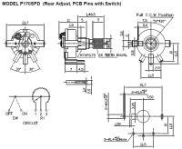 China Metal Shaft Panel Potentiometer TT Electronics P170SP1-FC15AR10K Featuring Conductive Plastic Element for sale
