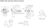 China Metal Shaft Panel Potentiometer TT Electronics P170SP1-FC15AR10K Featuring Conductive Plastic Element for sale
