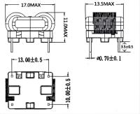 China electrical component YOUCHI HWSQ-1212CH-20mH common mode choke with 20mH inductance and low resistance for sale