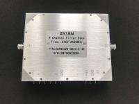 China 3450MHz 50dB RF Microwave Filter Bank 4 Channels Band Pass for sale