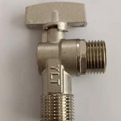 China Double outlet triangle copper comfortable hand wheel thickening anti-leakage angle valve for sale