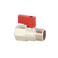 China china oem brass mini ball valve with red  plastic handle for sale