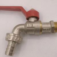 China Factory supply 1/2 nickel plated with steel handle garden brass bibcock water tap faucet for sale