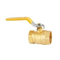 China 1/2Inch - 4Inch Full Port Brass Ball Valve for Oil Gas Yellow Plastic Handle for sale