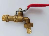 China 1/2 3/4 Inch Garden Hose Bib Brass Hose Faucet Plastic Handle for sale