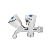 China Outside Nickel Plated Brass Bibcock Valve 2 Way Bibcock Faucet Non Rusting for sale
