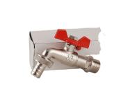 China 1/2 3/4Inch Brass Garden Faucet Plastic Handle Zinc Ball Bib Cock for sale