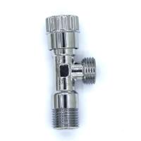 China Full Copper Angle Stop Plastic Handle Hot And Cold Water Switch For Bathroom Kitchen for sale
