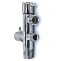 China Full copper-zinc alloy handle with one in and two out multi-function three-way angle valve washing machine faucet for sale