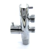 China Full copper-zinc alloy handle with one in and two out multi-function three-way angle valve washing machine faucet for sale