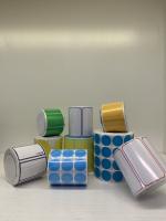 China Industrial Colorful Thermal Label Sticker Blue Pink Colored Adhesive Labels Roll for sale