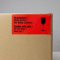 China Custom Printed Waterproof Fragile Warning Label Handle With Care Warning Sticker for sale
