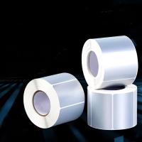 China Glossy Matte Silver PET Label Roll Waterproof Adhesive Thermal Transfer Stickers for sale