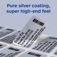 China Glossy Matte Silver PET Label Roll Waterproof Adhesive Thermal Transfer Stickers for sale