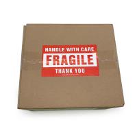 China Handle With Care Copper Plate Warning Label Stickers Small Fragile for Shipping for sale