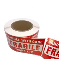 China Shipping Package Fragile Warning Label Labels Self Adhesive Waterproof for sale