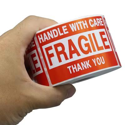 China Customized Release Paper Adhesive Fragile Warning Stickers 2x3 3x5 for sale