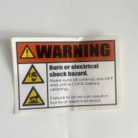 China Black And Red Self Adhesive Warning Label Custom Printed Waterproof for sale