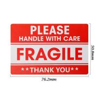 China Handle With Care Copper Plate Warning Label Stickers Small Fragile for Shipping for sale