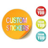 China Custom Round Logo Sticker Label Printing Waterproof Synthetic Paper Adhesive for sale