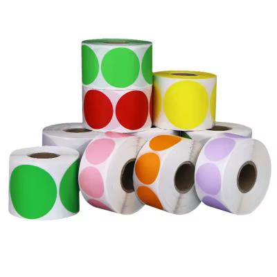 China Round Thermal Printer Stickers Colorful Circle Stickers Multi Purpose Adhesive for sale