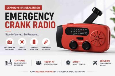 China Portable Emergency Solar Powered Hand Crank Radio With Led Flashlight Fm Radio for sale