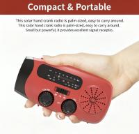China Portable Emergency Solar Powered Hand Crank Radio With Led Flashlight Fm Radio for sale